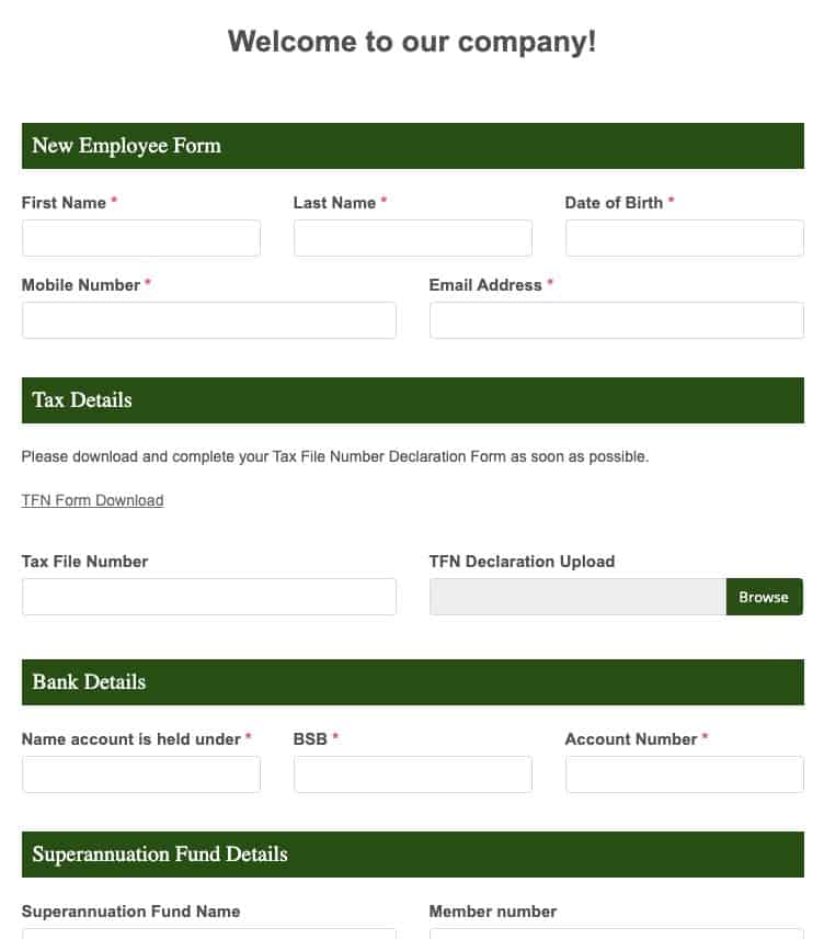 Hr Employee Forms Templates - BestTemplatess - BestTemplatess