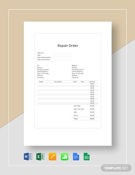 Mechanic Shop Work Order Template - BestTemplatess - BestTemplatess