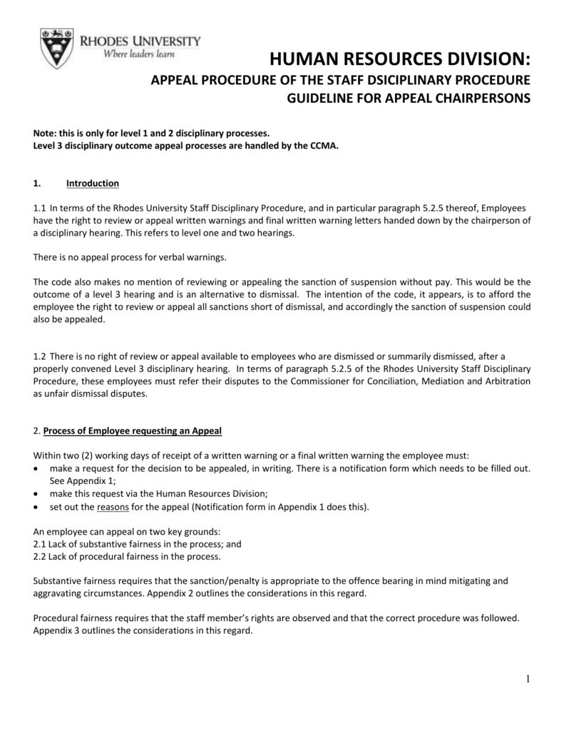 Disciplinary Appeal Letter Template - BestTemplatess - BestTemplatess