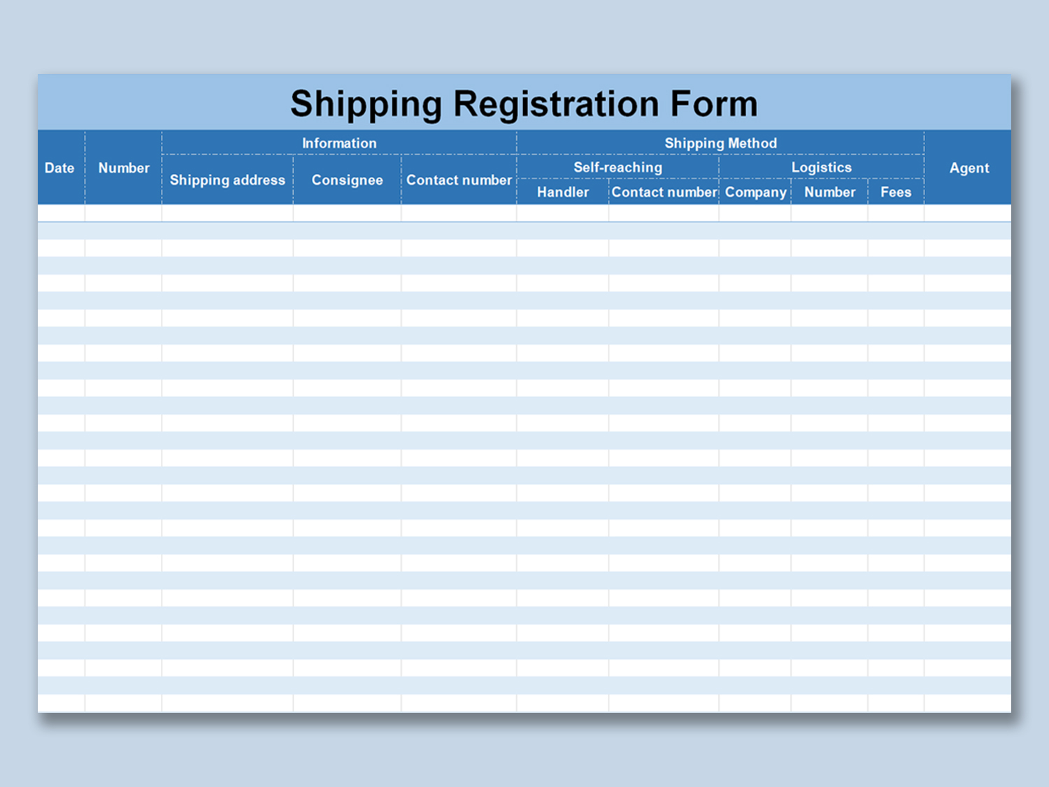 Shipping Form Template - BestTemplatess - BestTemplatess