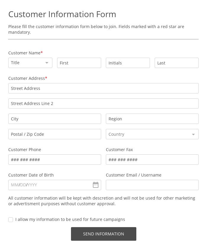 Customer Form Template - BestTemplatess - BestTemplatess