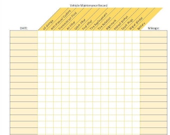Oil Change Record Template - BestTemplatess - BestTemplatess