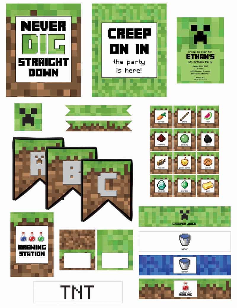 Minecraft Labels Printable - BestTemplatess - BestTemplatess
