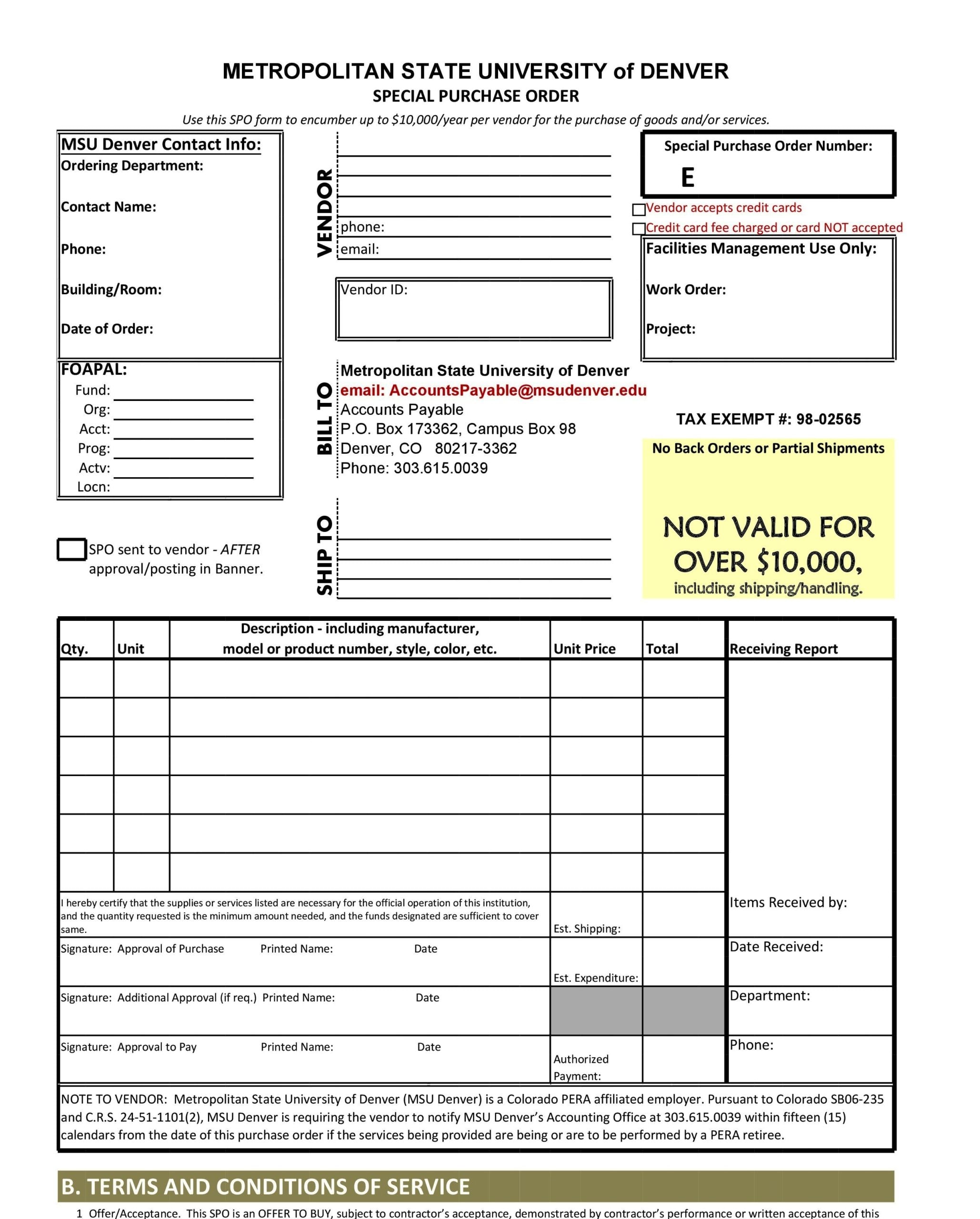 Purchase Order Terms And Conditions Template - BestTemplatess ...