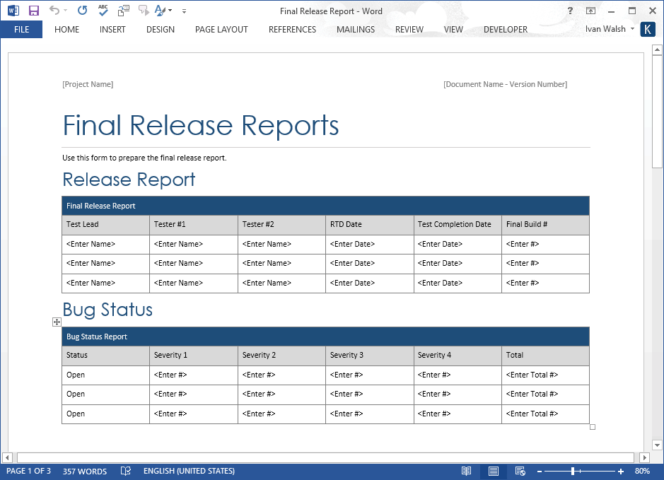Qa Report Template - BestTemplatess - BestTemplatess