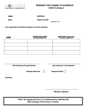 Work Schedule Change Request Form Template - BestTemplatess ...
