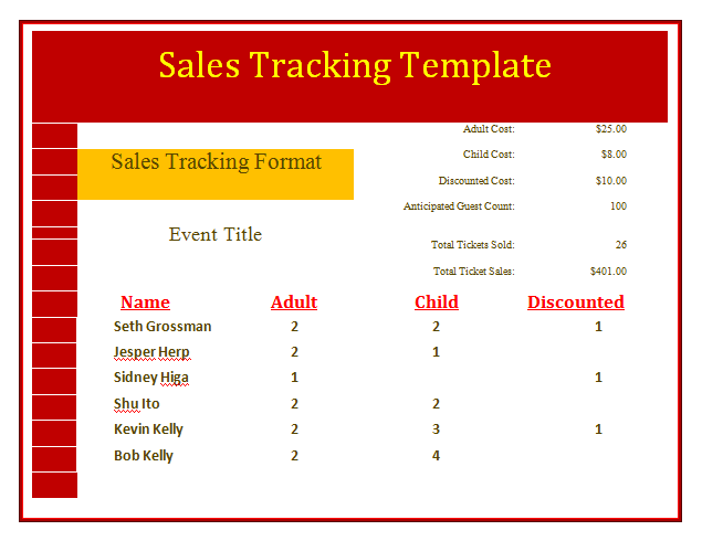 Sales Tracker Template - BestTemplatess - BestTemplatess