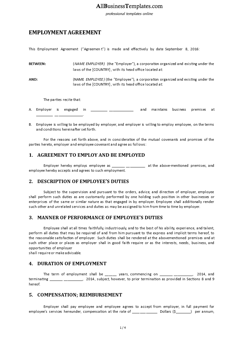 Casual Employee Contract Template - BestTemplatess - BestTemplatess