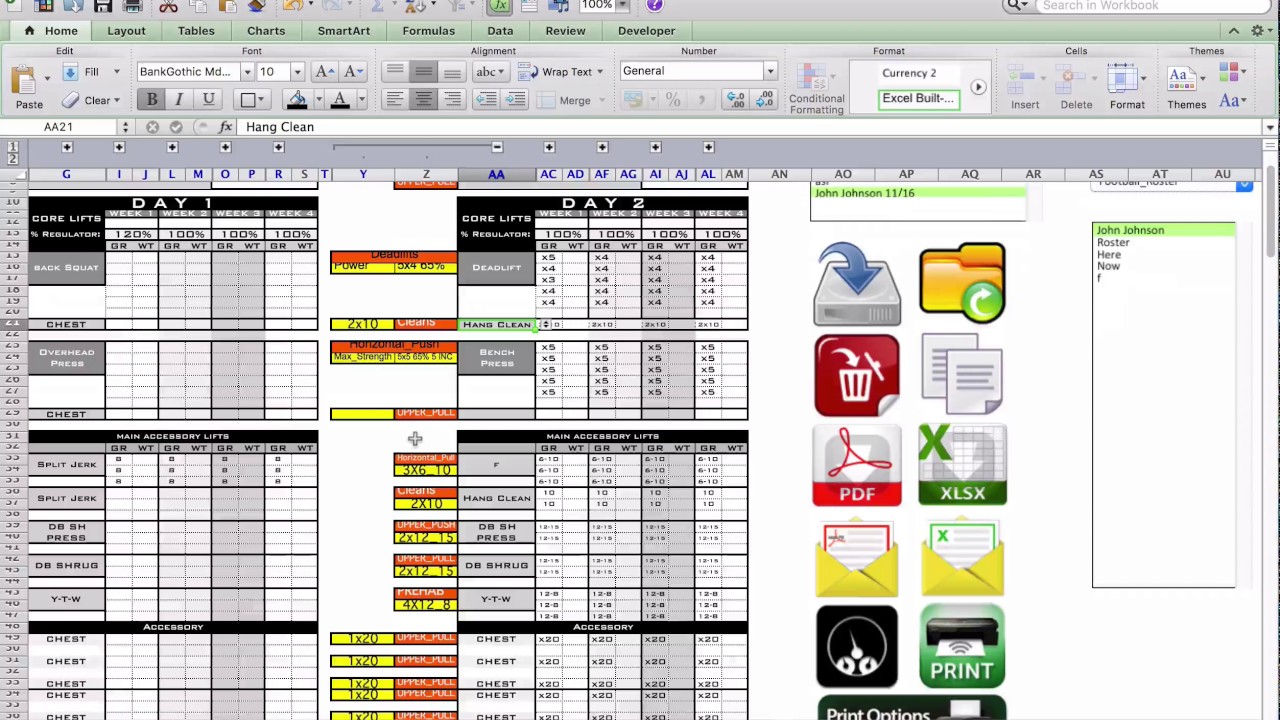 Weight Lifting Template Excel - BestTemplatess - BestTemplatess