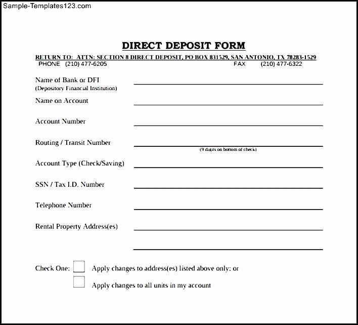 Direct Deposit Template - BestTemplatess - BestTemplatess