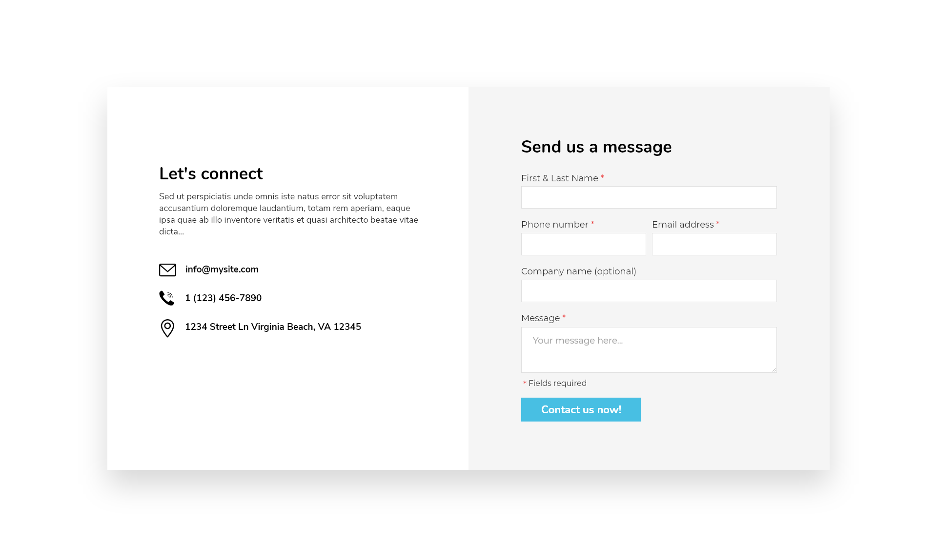 Free Contact Form Template - BestTemplatess - BestTemplatess