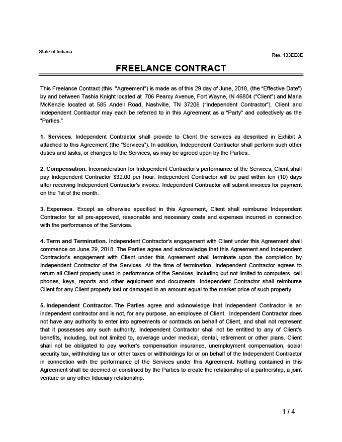 Freelance Video Editing Contract Template - BestTemplatess - BestTemplatess