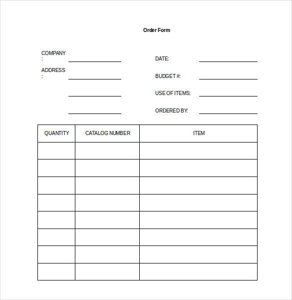 Order List Template - BestTemplatess - BestTemplatess