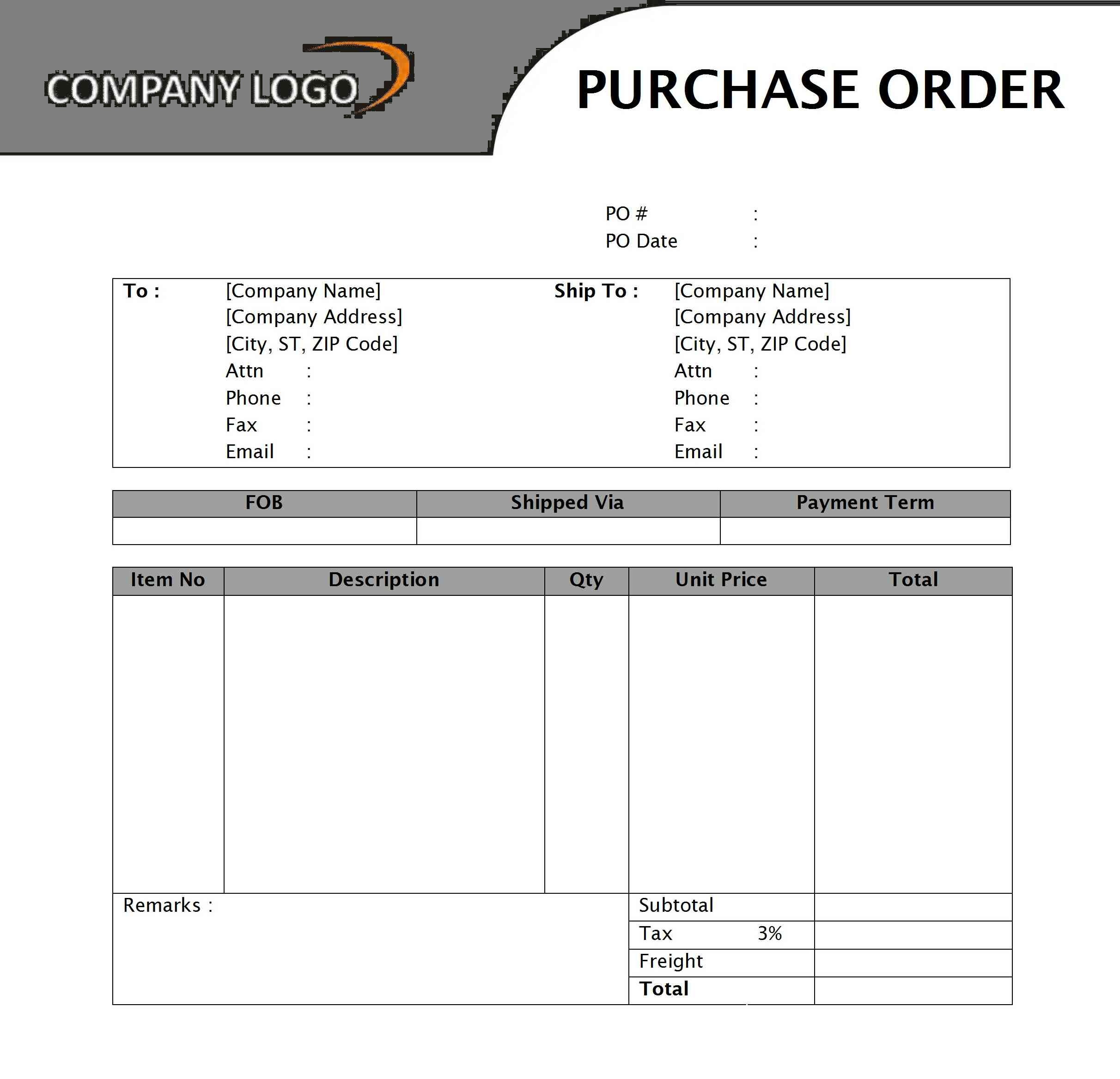 Free Order Form Template Word - BestTemplatess - BestTemplatess