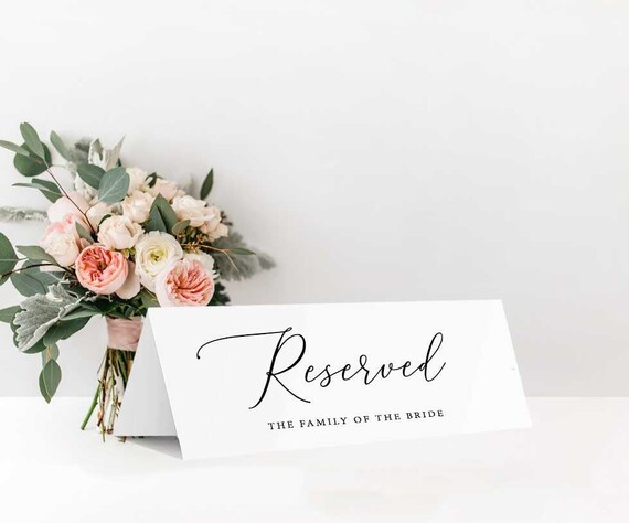 Reserved Table Sign Template - BestTemplatess - BestTemplatess