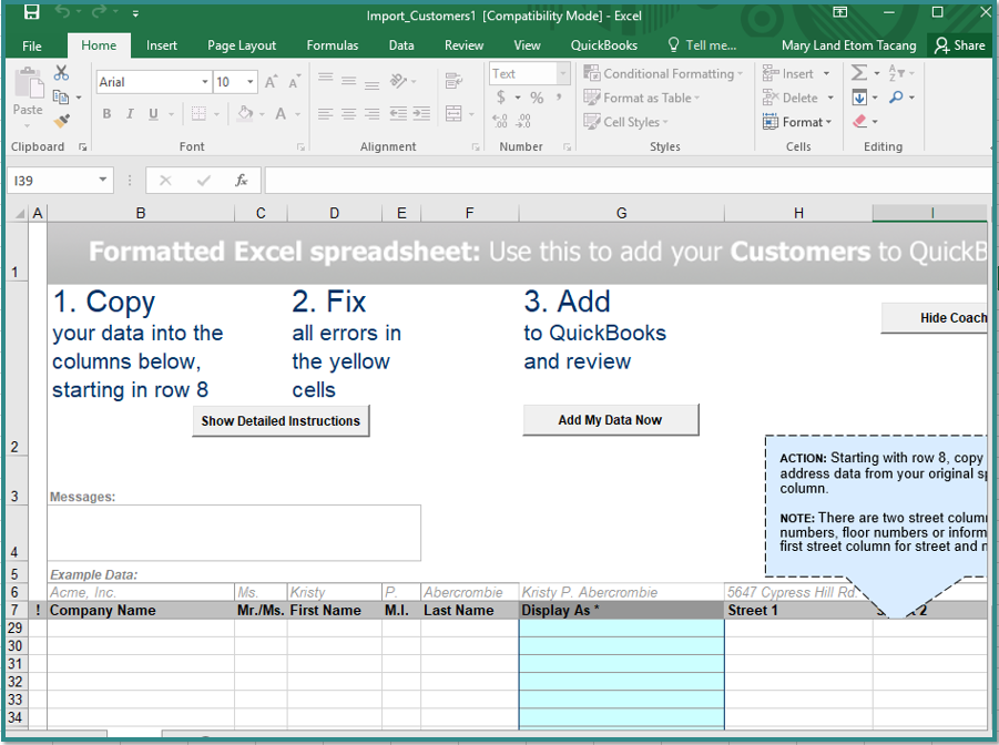 Quickbooks Excel Import Template - BestTemplatess - BestTemplatess