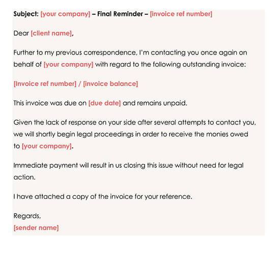 Outstanding Balance Email Template - BestTemplatess - BestTemplatess