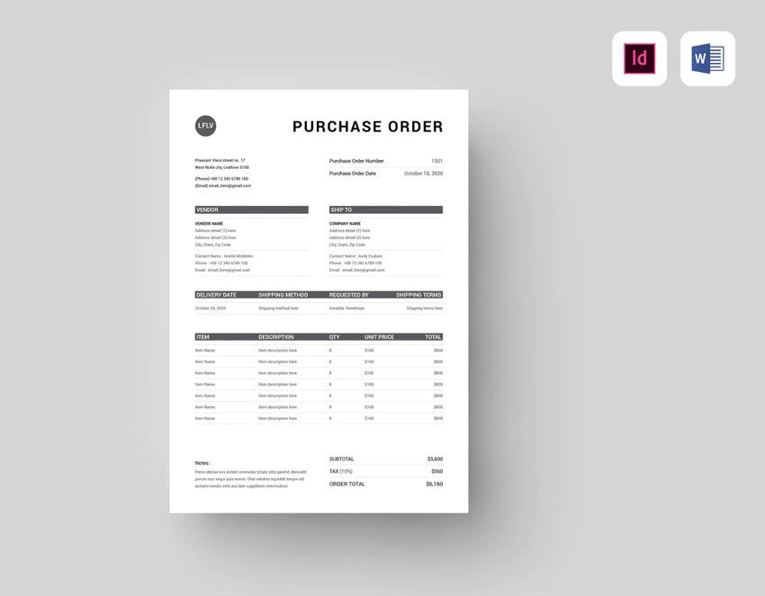 Order Template - BestTemplatess - BestTemplatess