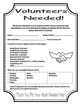 Parent Volunteer Form Template - BestTemplatess - BestTemplatess
