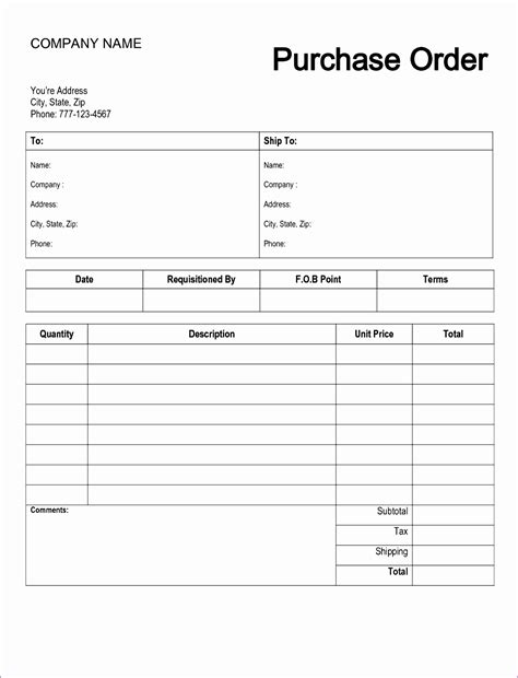 Microsoft Order Form Template Free - BestTemplatess - BestTemplatess