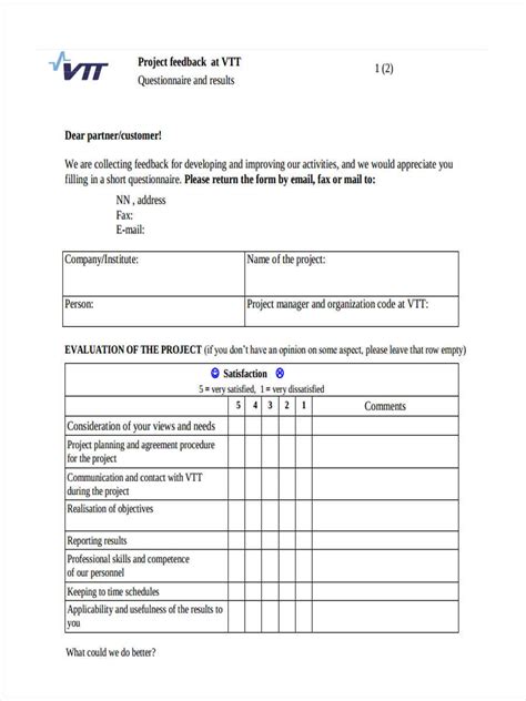 Project Feedback Form Template - BestTemplatess - BestTemplatess