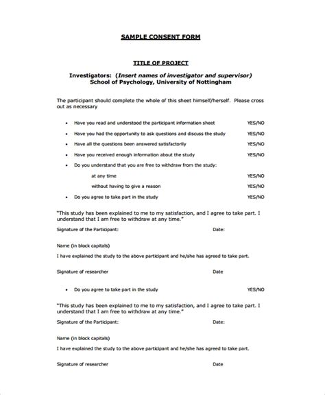 Psychology Informed Consent Form Template - BestTemplatess - BestTemplatess