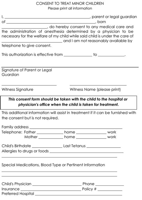 Consent Form Template For Children - BestTemplatess - BestTemplatess