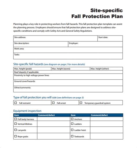 Fall Protection Rescue Plan Template - BestTemplatess - BestTemplatess