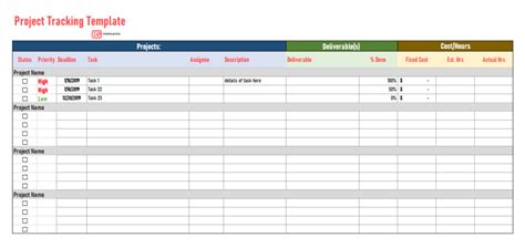 Free Project Tracker Template - BestTemplatess - BestTemplatess