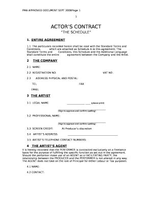 Actors Contract Template - BestTemplatess - BestTemplatess