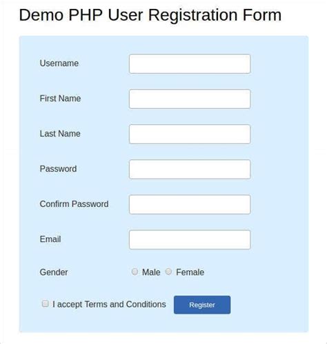 Registration Form Php Template - BestTemplatess - BestTemplatess