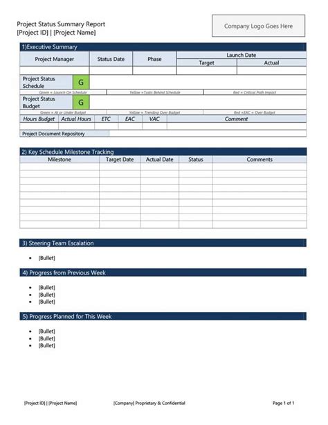 Project Definition Report Template - BestTemplatess - BestTemplatess