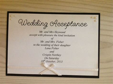 Wedding Acceptance Card Template - BestTemplatess - BestTemplatess
