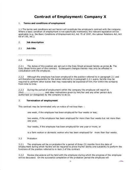 Permanent Contract Of Employment Template - BestTemplatess - BestTemplatess