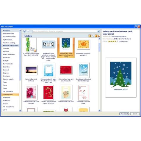 Microsoft Office Greeting Card Template - BestTemplatess - BestTemplatess