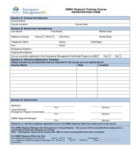 Training Course Registration Form Template - BestTemplatess ...