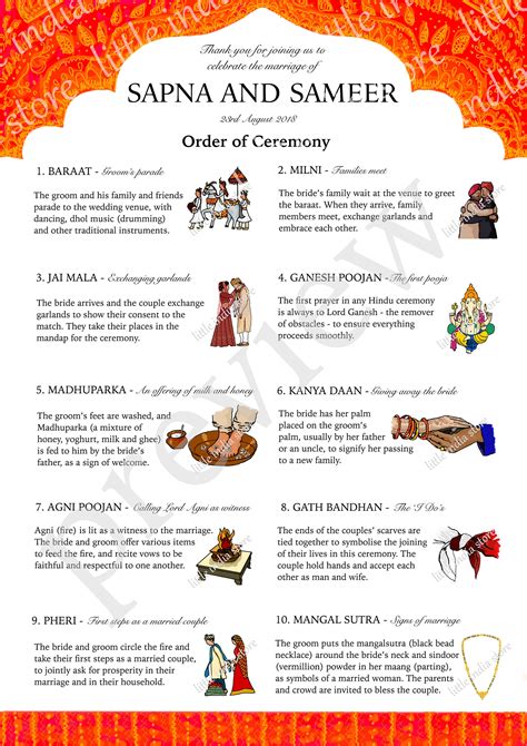 Hindu Wedding Ceremony Program Template - BestTemplatess - BestTemplatess