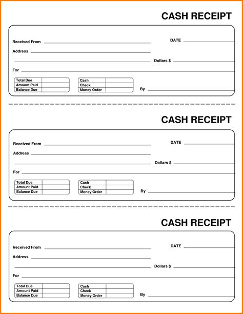 Printable Blank Receipt Templates - BestTemplatess - BestTemplatess