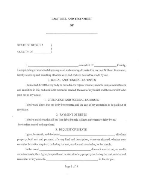 Sample Of A Last Will And Testament Template - BestTemplatess ...