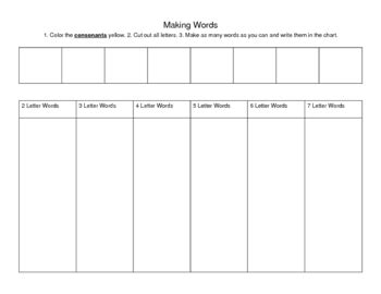 Making Words Template - BestTemplatess - BestTemplatess