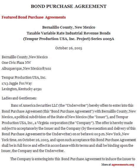 Bond Agreement Template - BestTemplatess - BestTemplatess