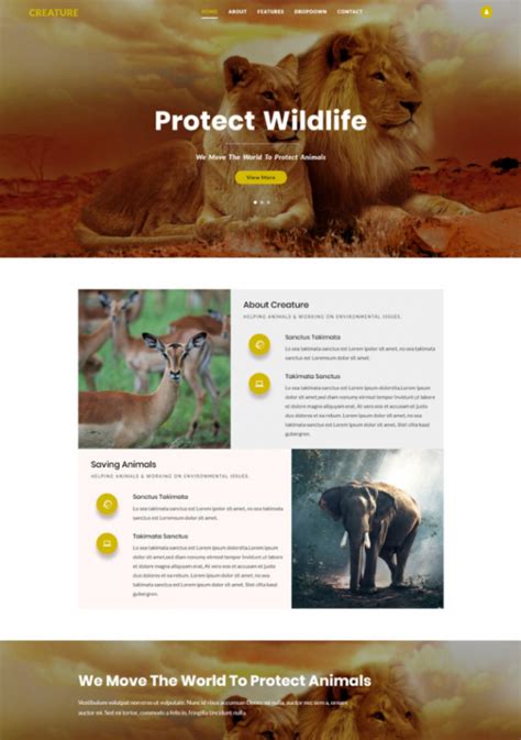 Free Animal Website Template - BestTemplatess - BestTemplatess