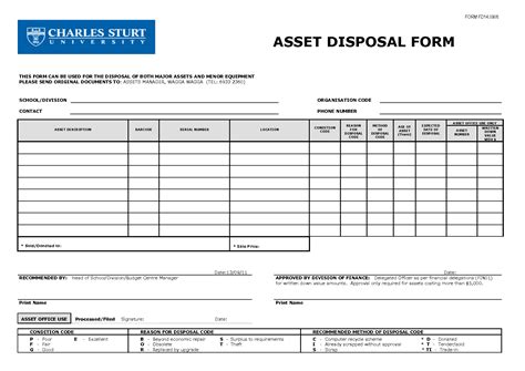 Disposal Form Template - BestTemplatess - BestTemplatess