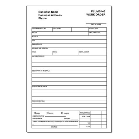 Plumbing Job Sheet Template - BestTemplatess - BestTemplatess