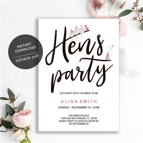 Free Hens Night Invitation Templates - BestTemplatess - BestTemplatess