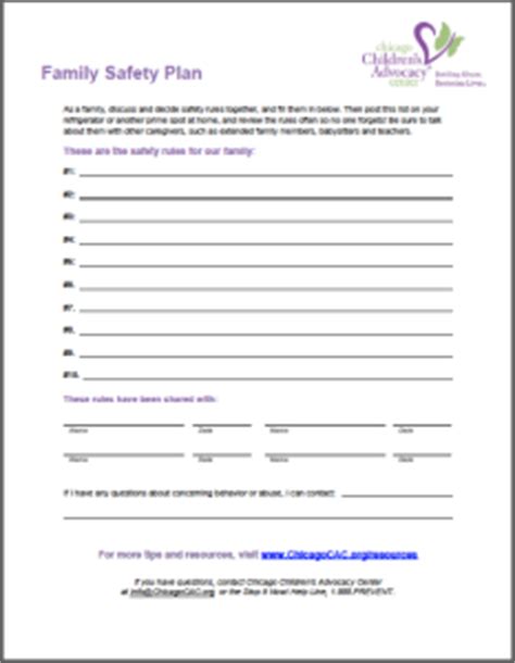 Family Safety Plan Template - BestTemplatess - BestTemplatess