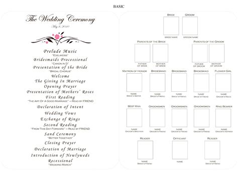 Wedding Line Up Template - BestTemplatess - BestTemplatess