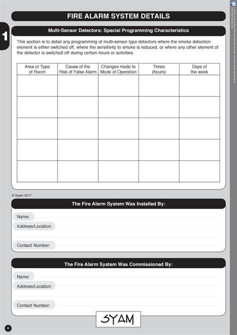 Fire Alarm Log Book Template - BestTemplatess - BestTemplatess