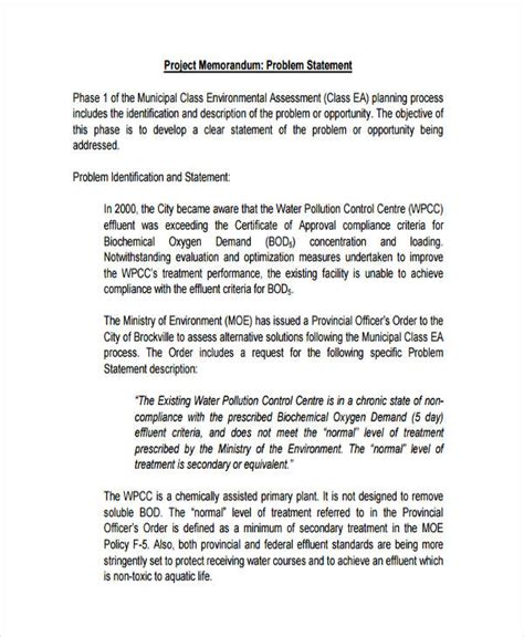 Project Problem Statement Template - BestTemplatess - BestTemplatess