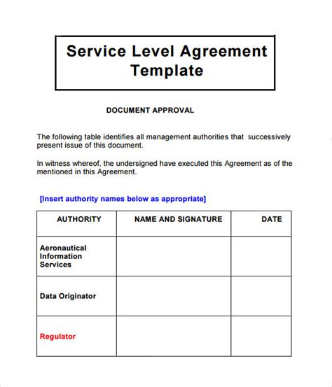 Basic Service Level Agreement Template - BestTemplatess - BestTemplatess